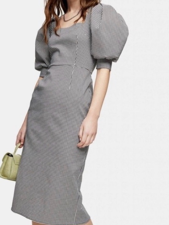 Dresses | Black White Gingham Puffsleeve Dress | Poshmark
